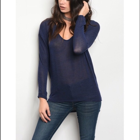 Sweaters | Blue Mesh Sweater Top | Poshmark